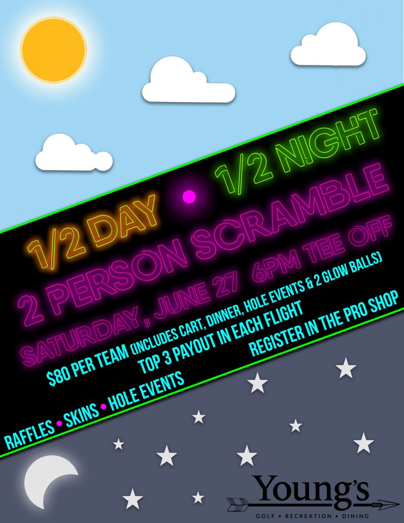 Half Day - Half Night 2 Person Scramble - Young's Golf, Recreation & Dining