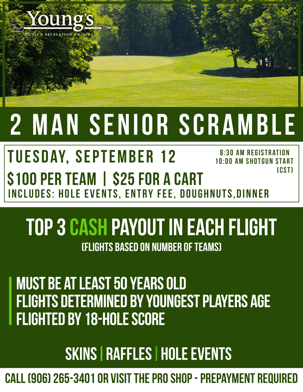 Young's 2 Man Senior Scramble - Young's Golf, Recreation & Dining