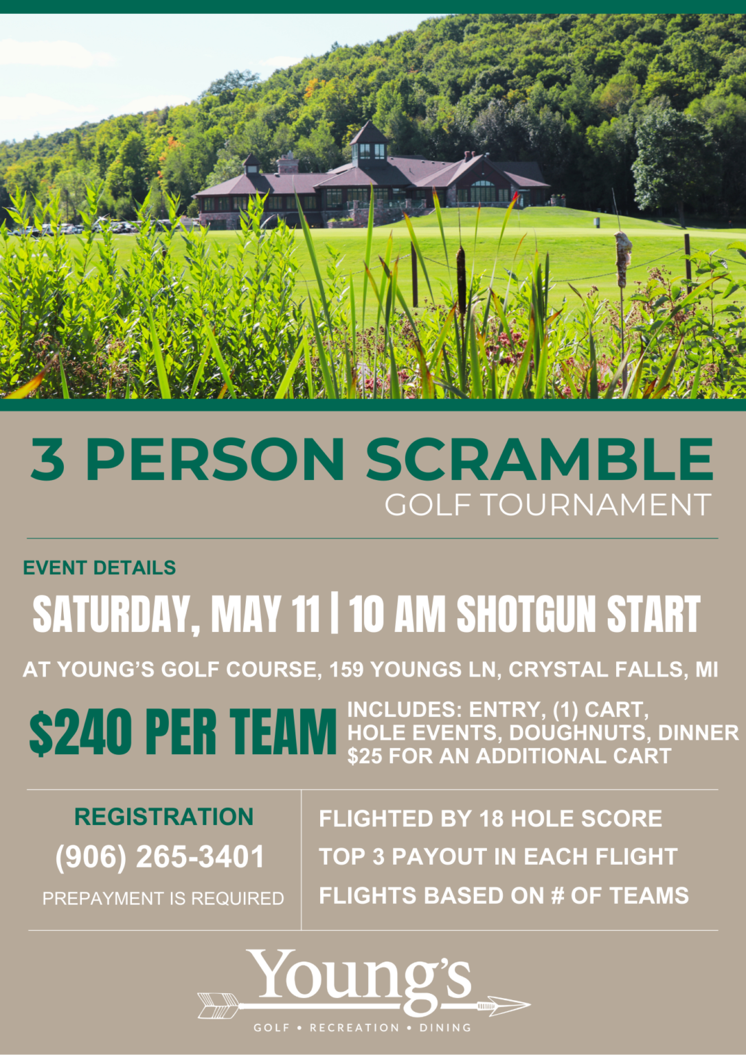 Young's 3 Person Scramble - Young's Golf, Recreation & Dining